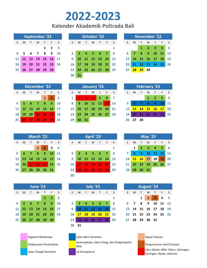 Kalender Akademik – Politeknik Transportasi Darat Bali