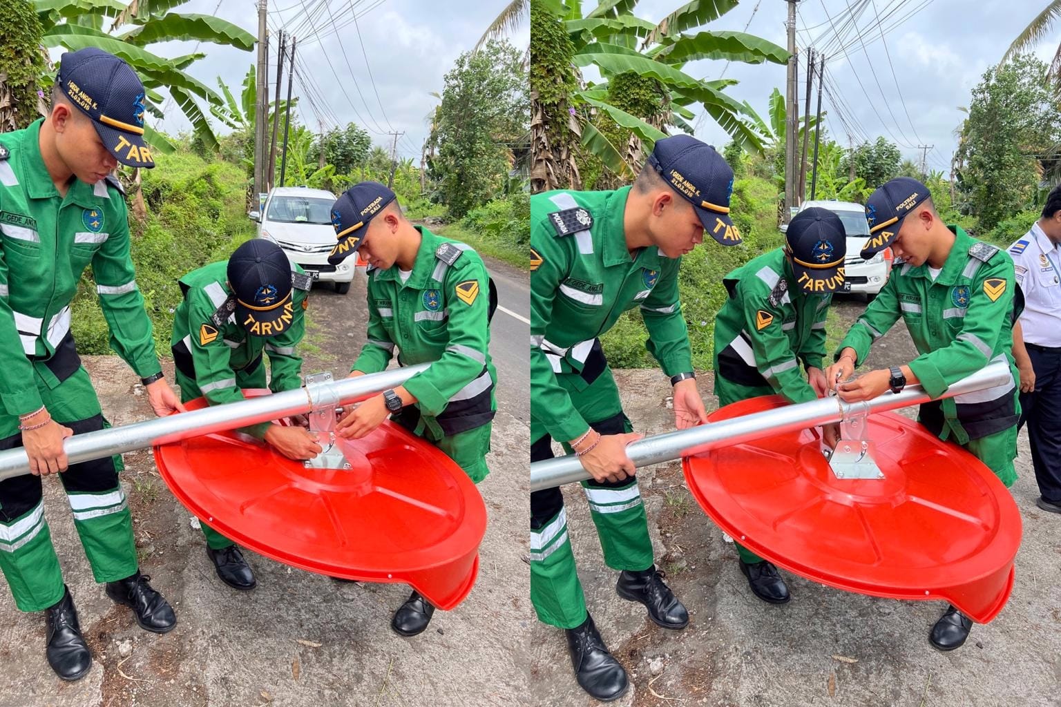 Pemasangan Perlengkapan Jalan Rambu Keselamatan di Desa Samsam Sebagai ...